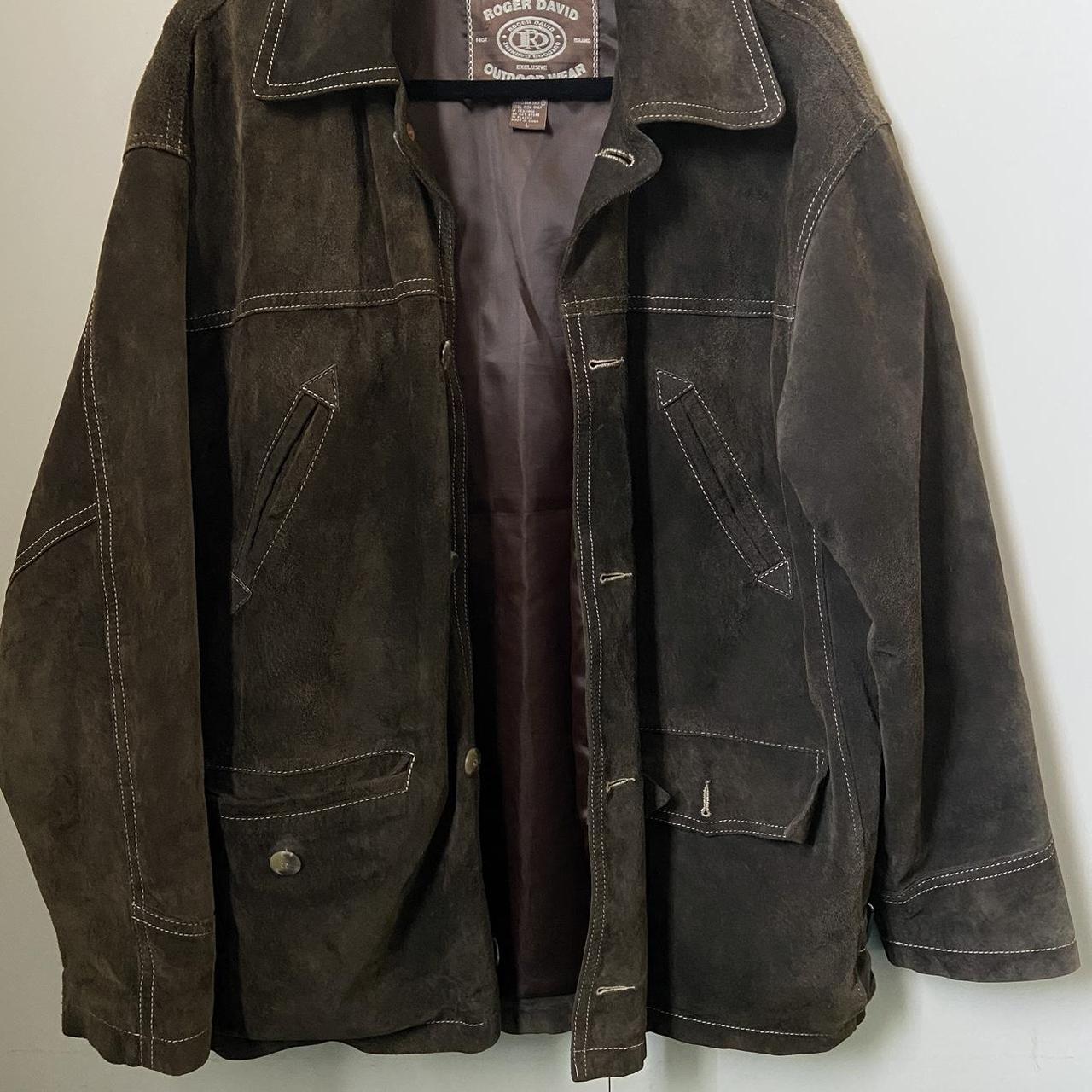 Roger David outdoor wear leather suede jacket size... - Depop