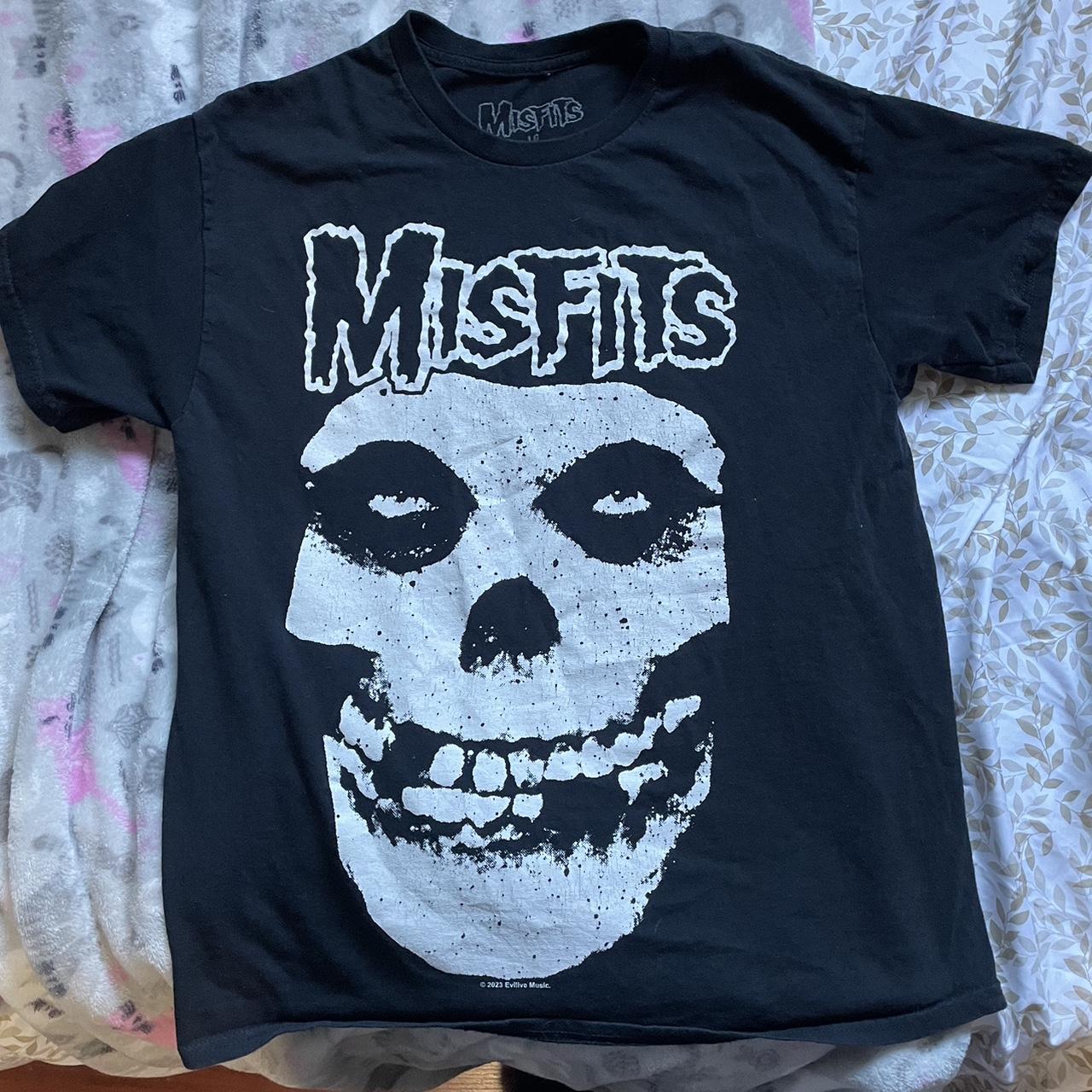 Black and white Misfits graphic tee #gothstyle... - Depop