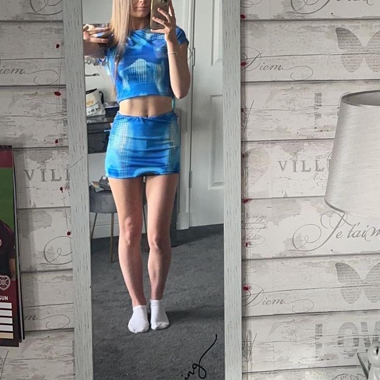 2 piece blue rave outfit 🦋 -size small -perfect... - Depop