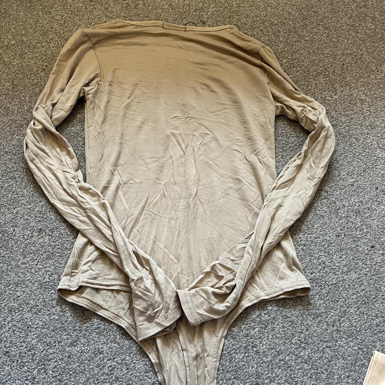 Pretty Little Thing Basic Stone Crew Neck Long... - Depop