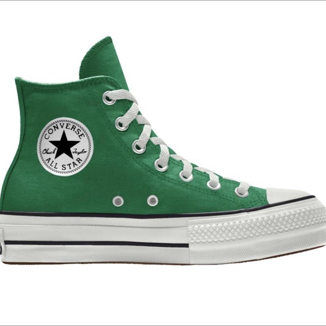 GREEN HIGH TOP PLATFORM CONVERSE - custom made -... - Depop