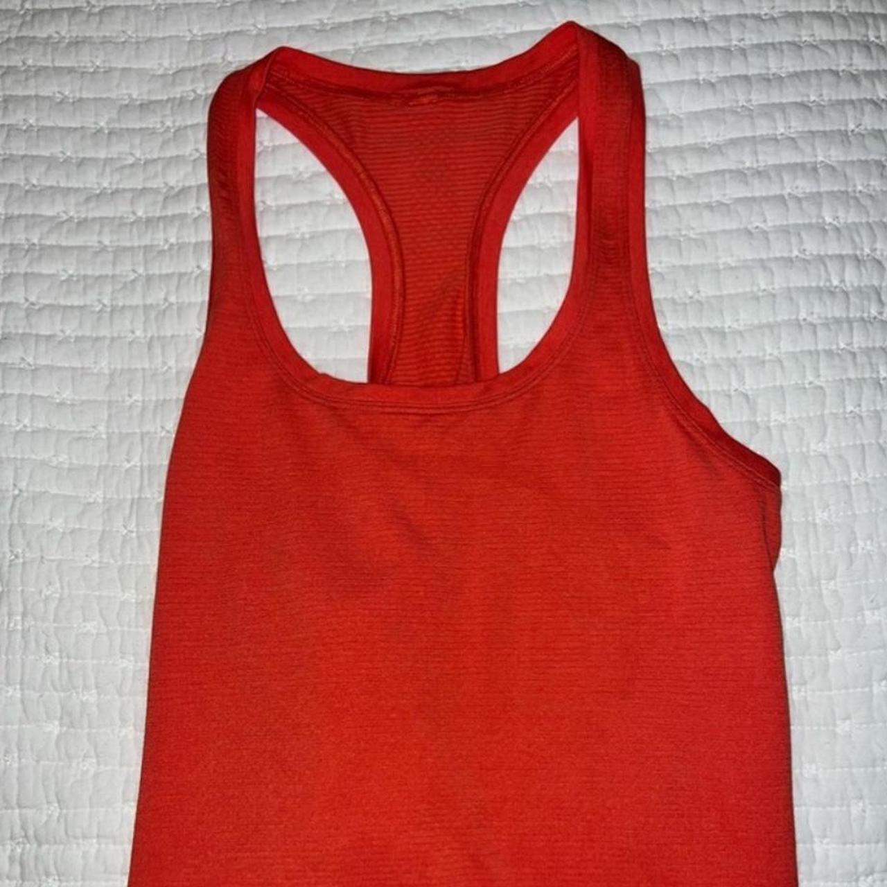 Lululemon Swiftly orange/red tank Size 4 - Depop