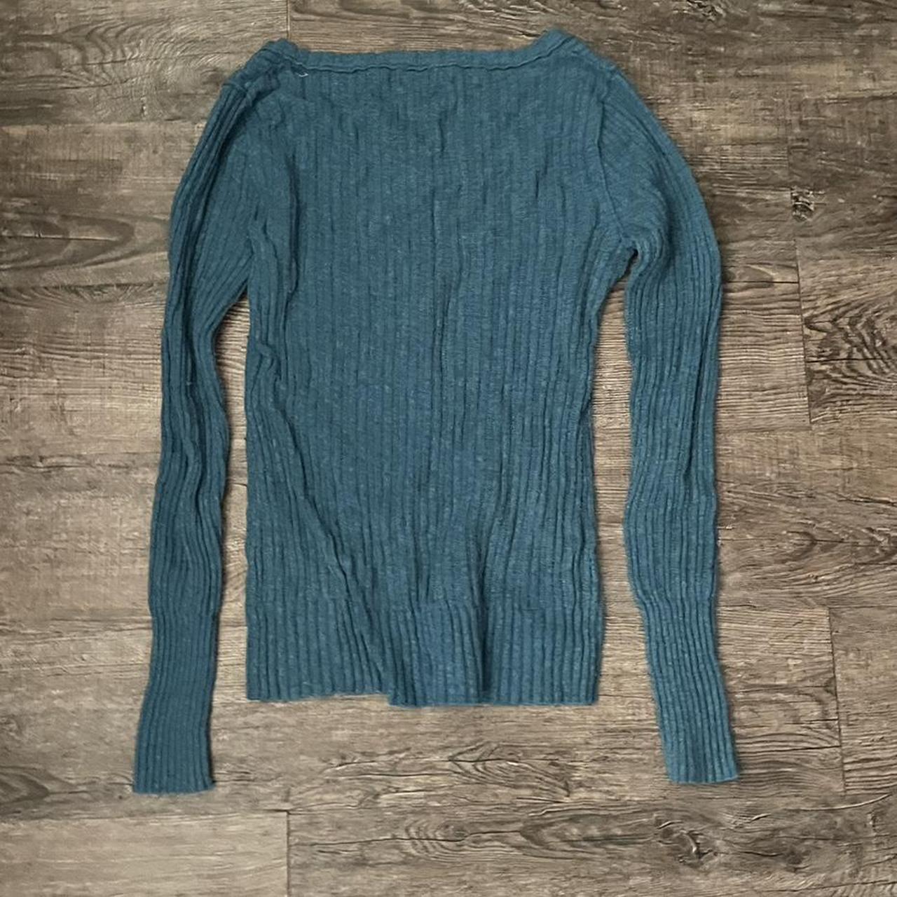 Vintage Henley button up tight fit sweater/ top... - Depop