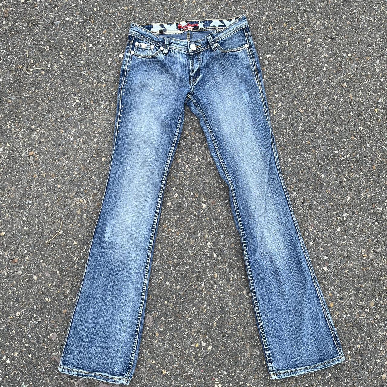 Lowrise bootcut jeans with rhinestones . soo cute .... | Depop