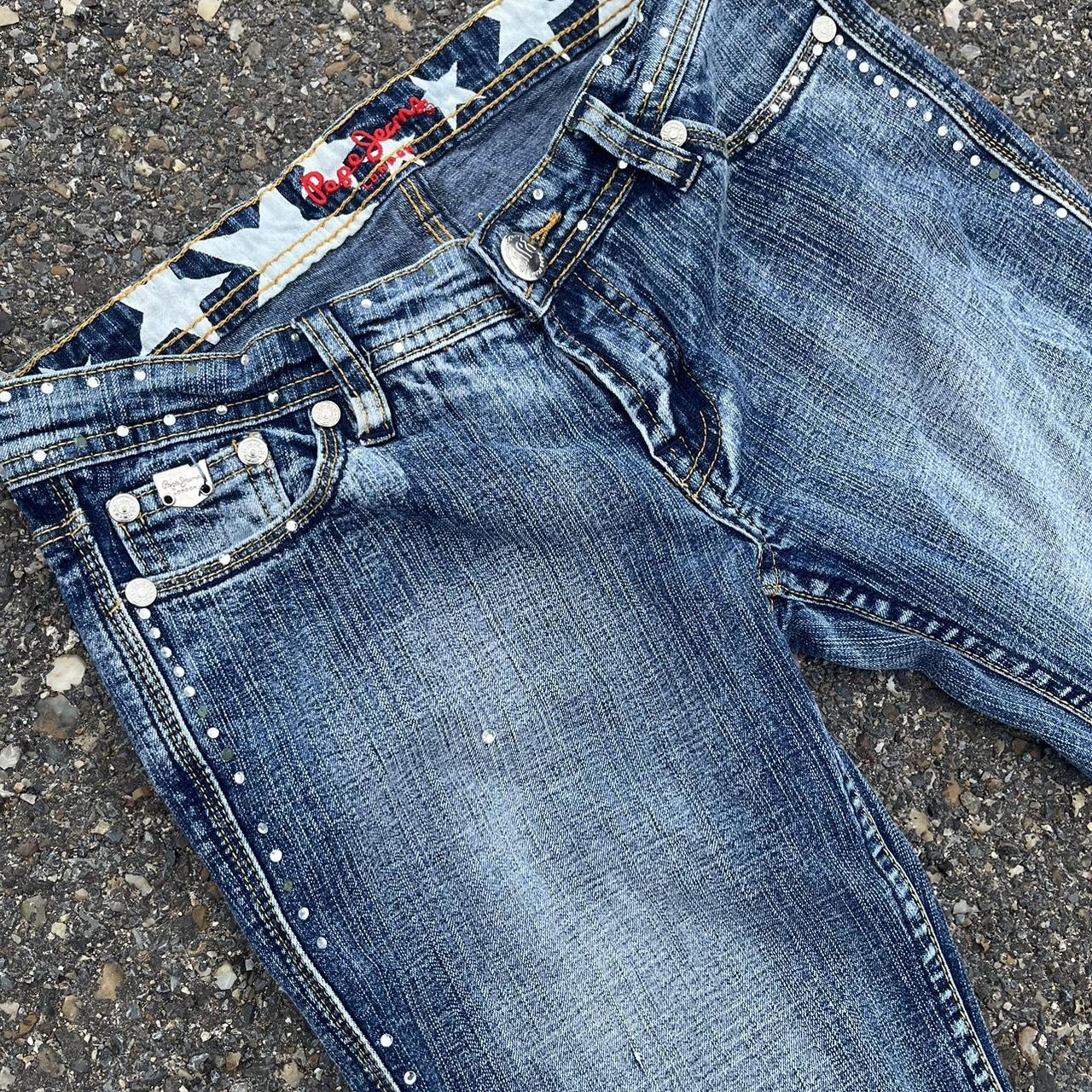 Lowrise bootcut jeans with rhinestones . soo cute .... | Depop