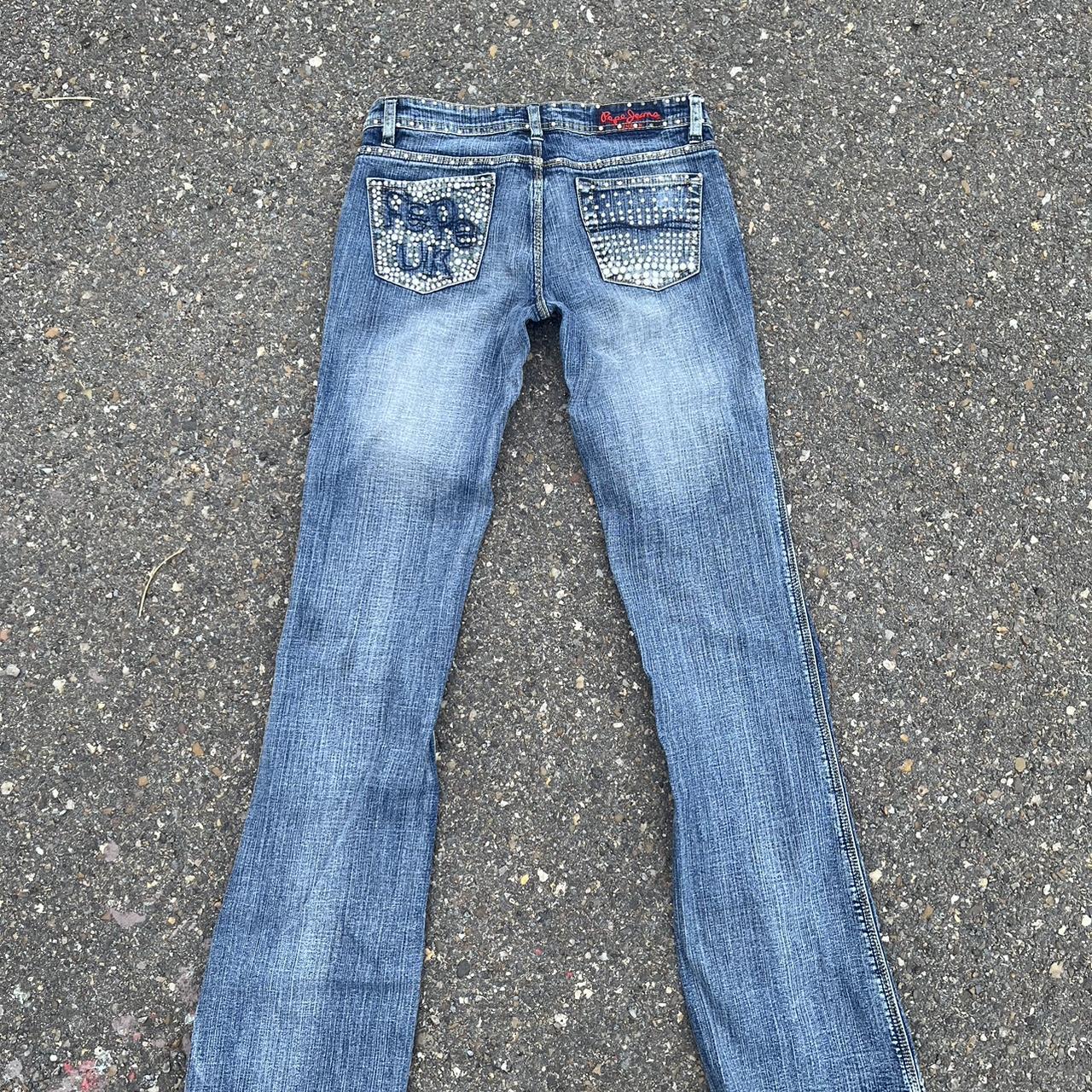 Lowrise bootcut jeans with rhinestones . soo cute .... | Depop