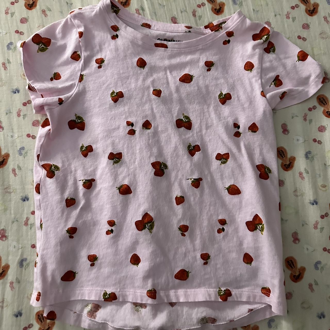 old navy strawberry baby tee 🍓 -great condition,... - Depop