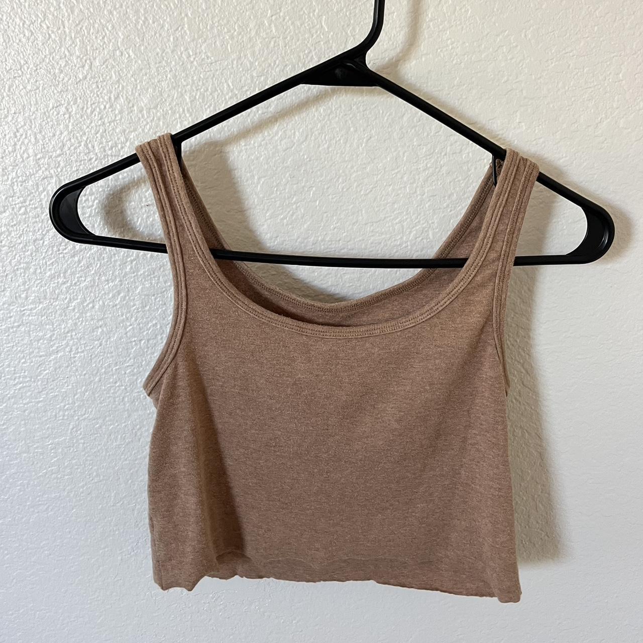 Really comfy brown cotton crop tank top size small - Depop