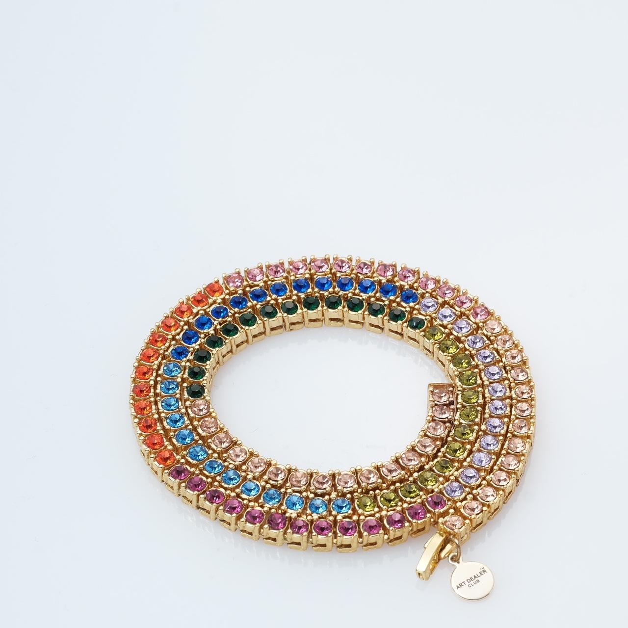 Rainbow diamond chain necklace around Designer from... - Depop