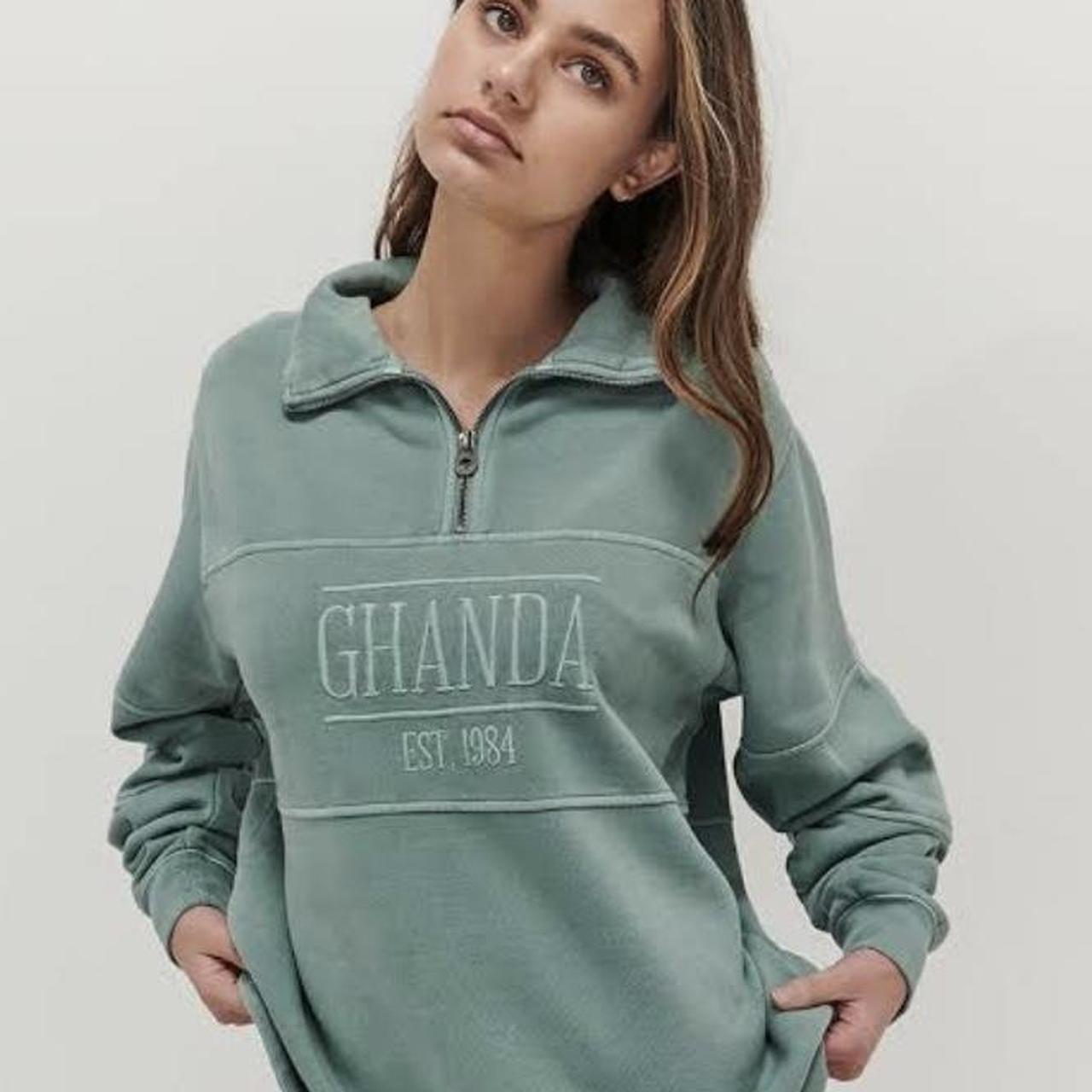 GHANDA green quarter zip jumper - women’s size 10... - Depop