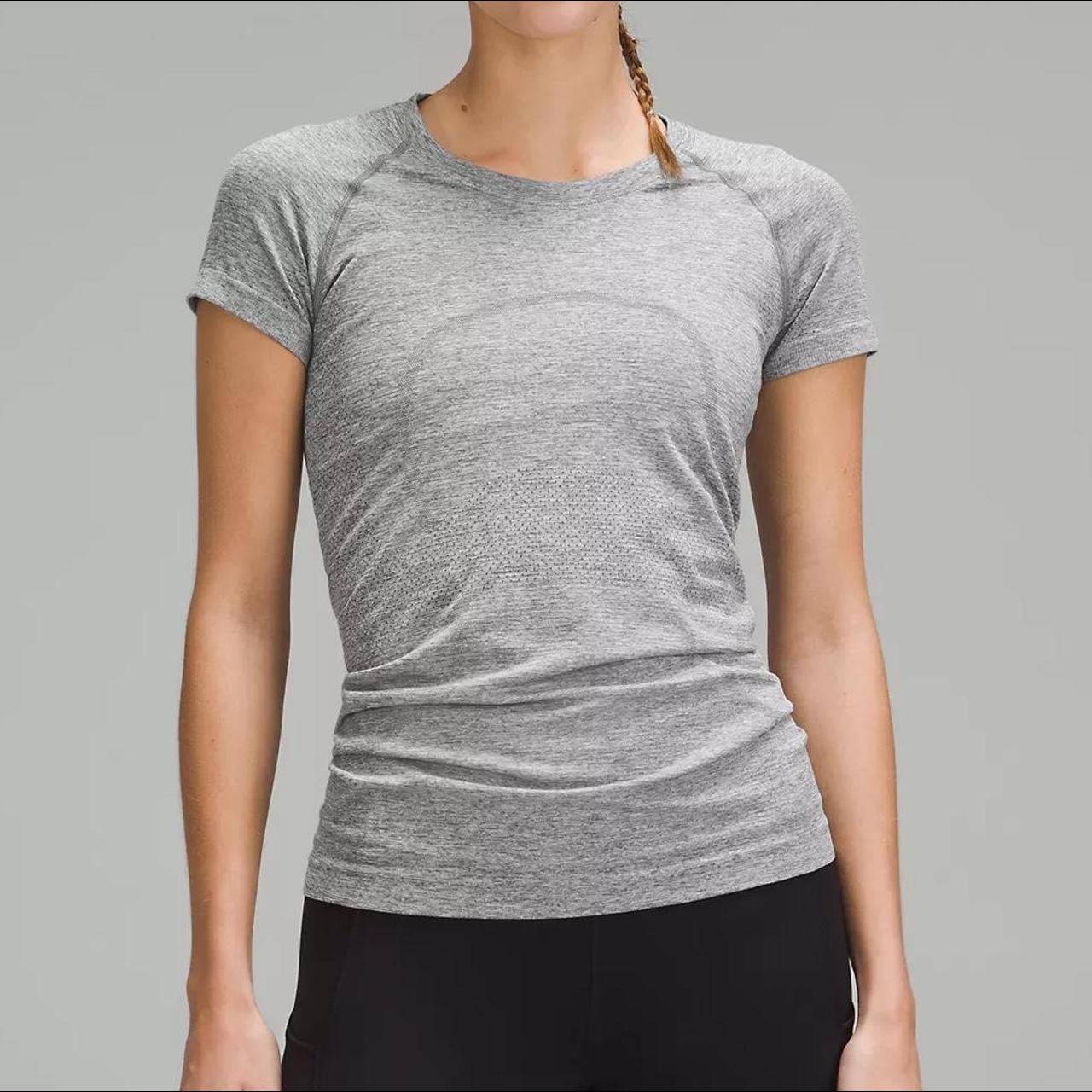 Lululemon swiftly tech short sleeve grey size 6 Worn... - Depop
