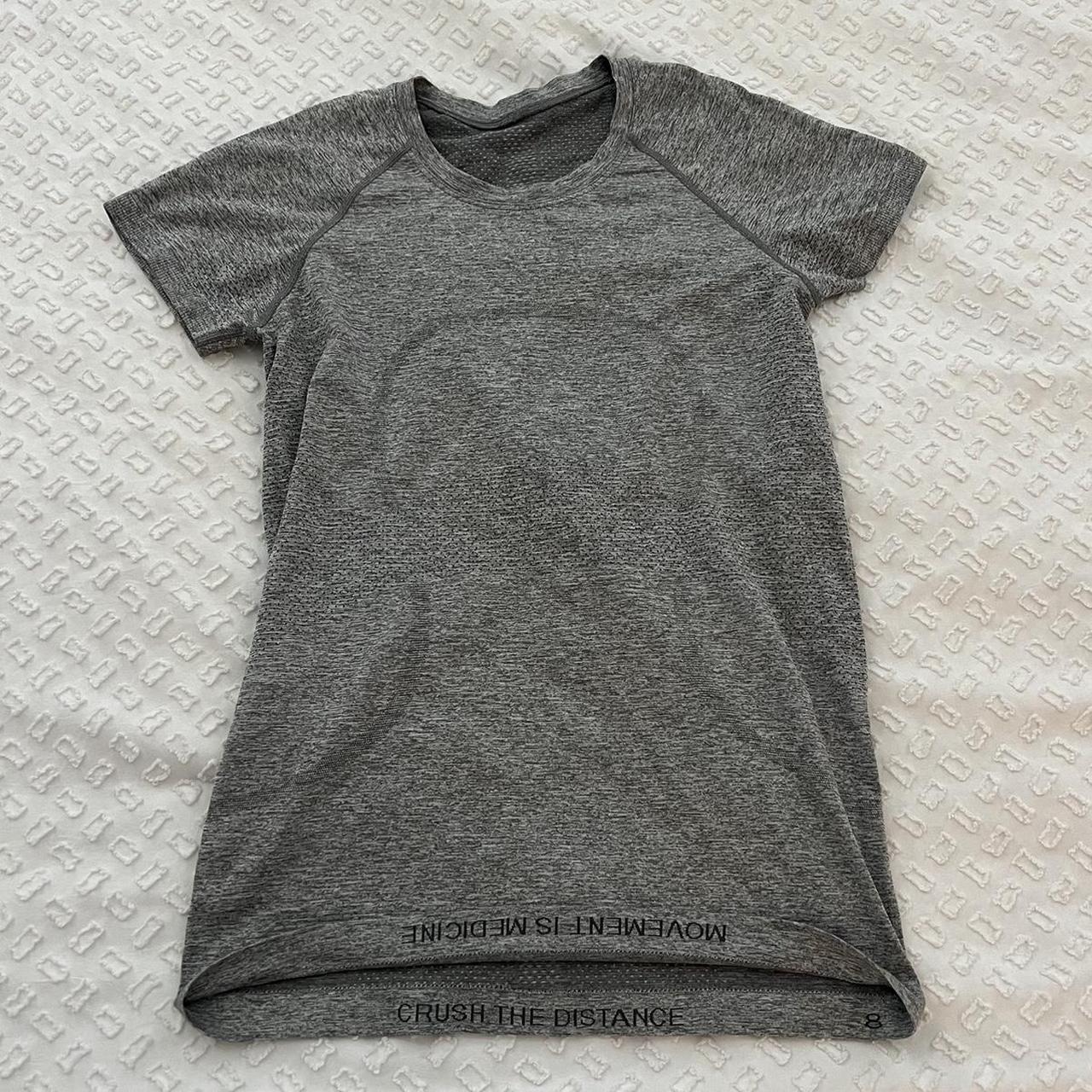 Lululemon swiftly tech short sleeve grey size 6 Worn... - Depop