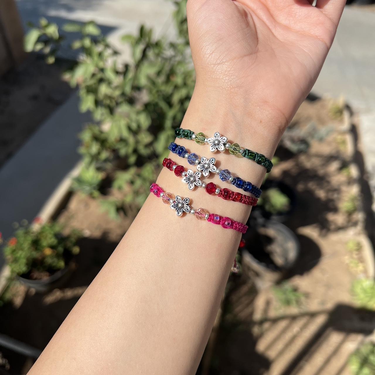 🌹Handmade Red Bracelet🌹 -adjustable -this post is... - Depop