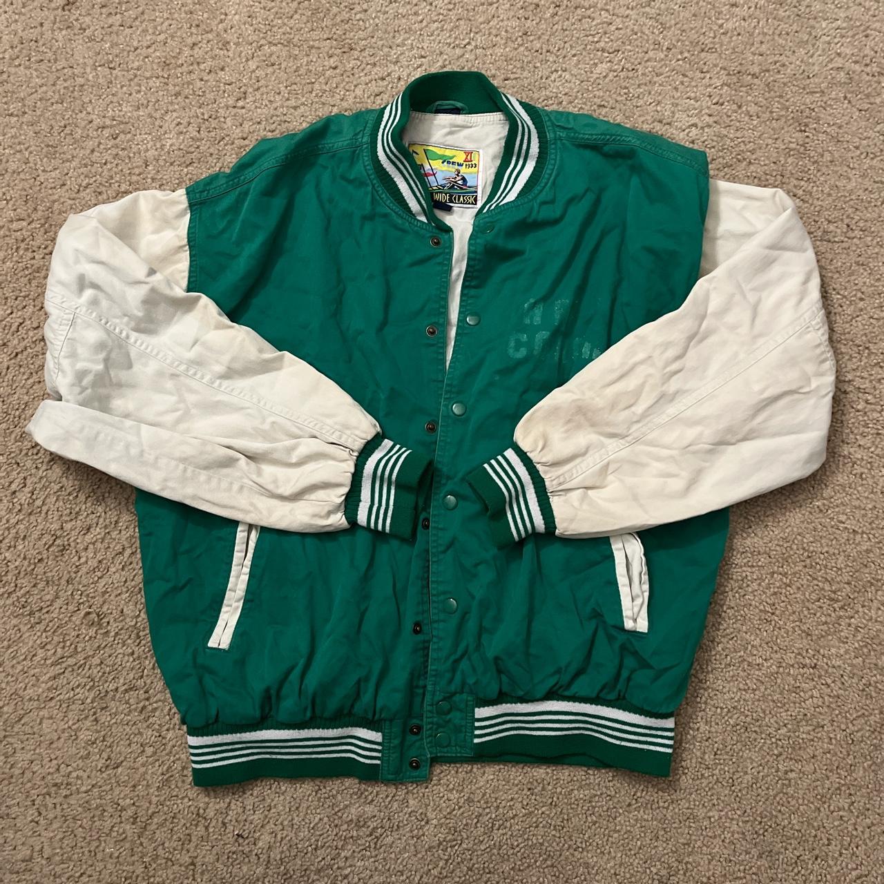 Green Varsity Jacket Fair condition Has stains and... - Depop