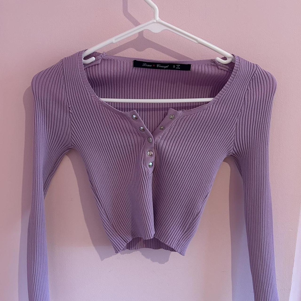 Small purple, long sleeve top - Depop