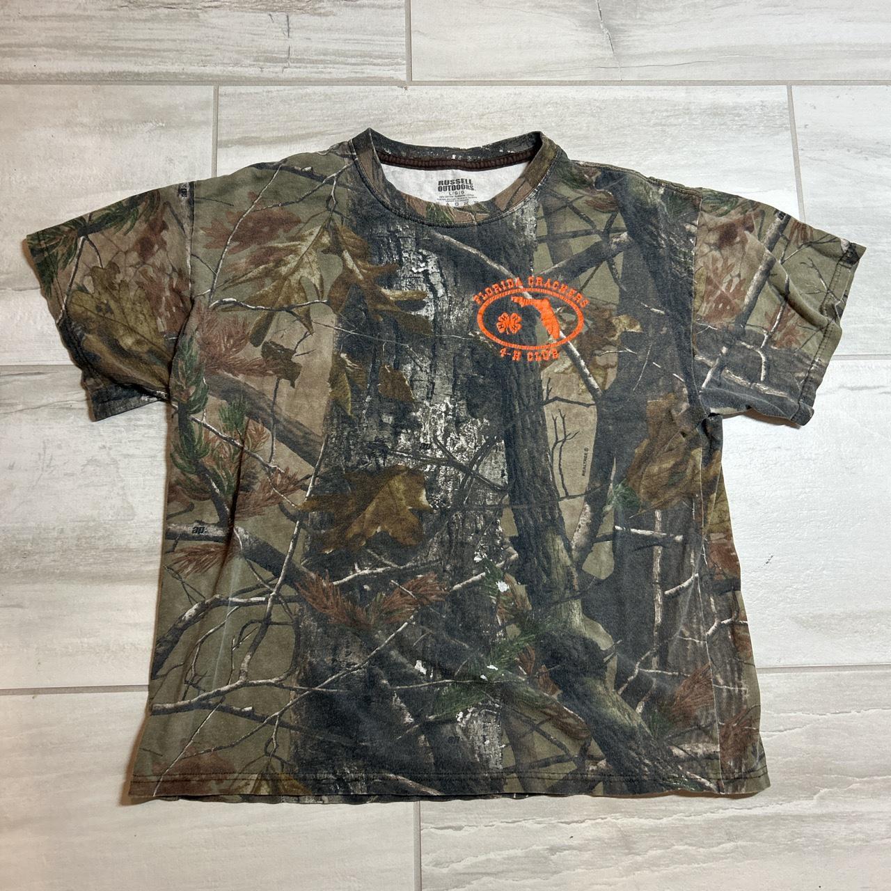 Real tree all over print camo t shirt Size... - Depop