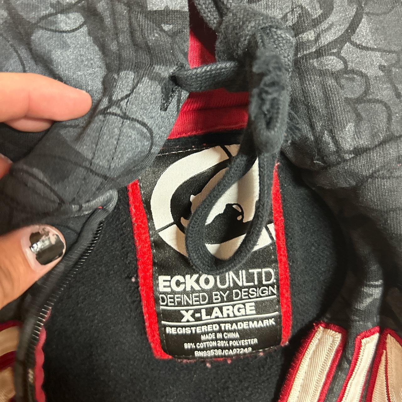 Y2K ecko unlimited all over print zip up hoodie... - Depop