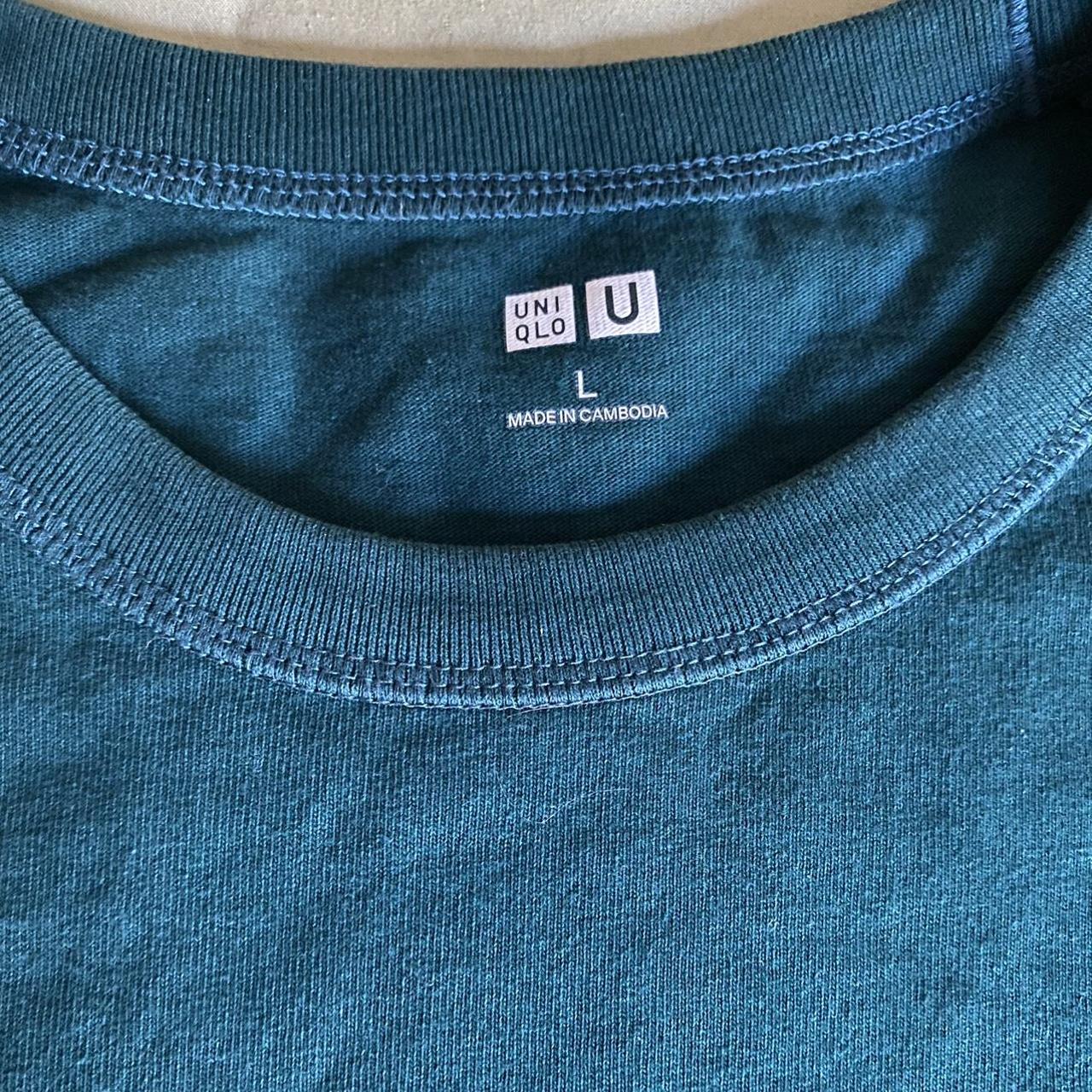 plain green Uniqlo shirt. size large. like new. - Depop