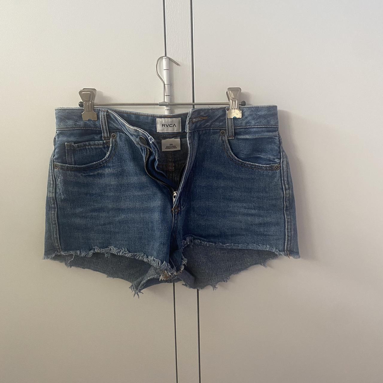 Rvca Low Rise Mini Denim Shorts Excellent Condition Depop