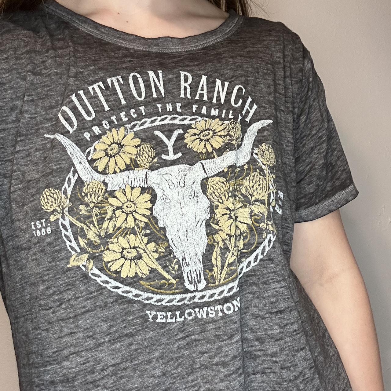 Grey and yellow Dutton Ranch tee #Yellowstone... | Depop