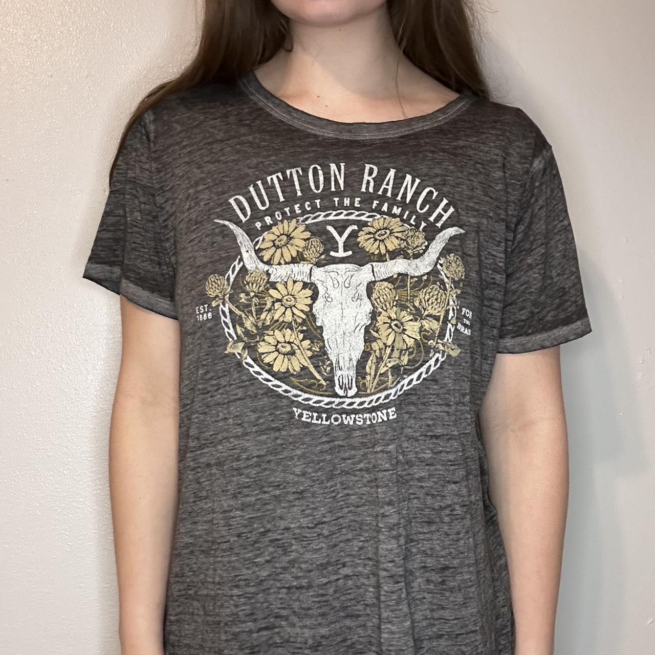 Grey and yellow Dutton Ranch tee #Yellowstone... | Depop