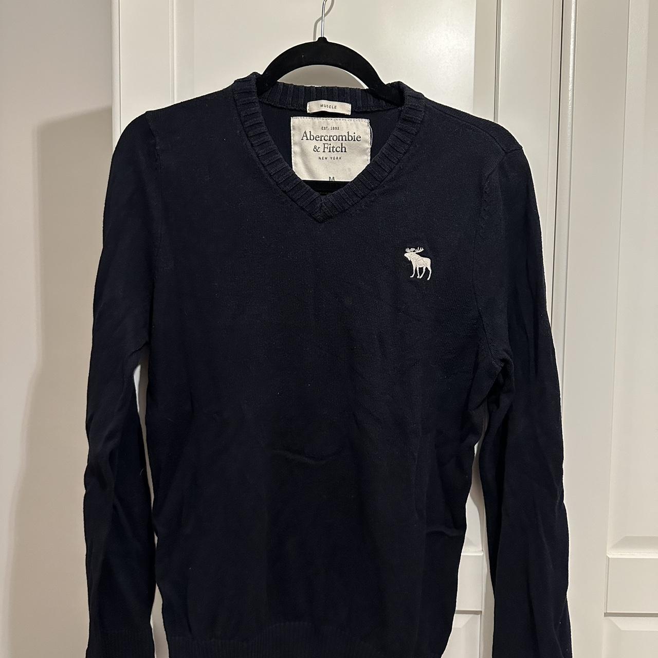 Abercrombie and Fitch Medium Muscle Fit Navy... - Depop