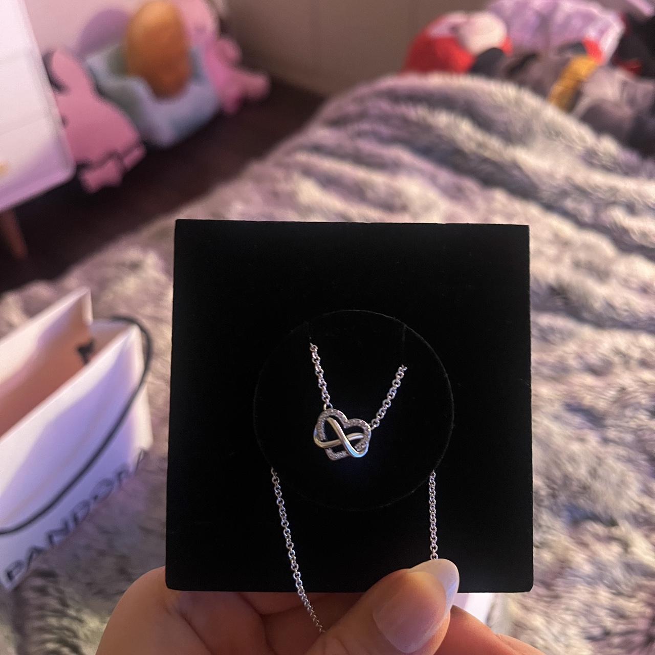 sparkling heart infinity collier necklace from... - Depop