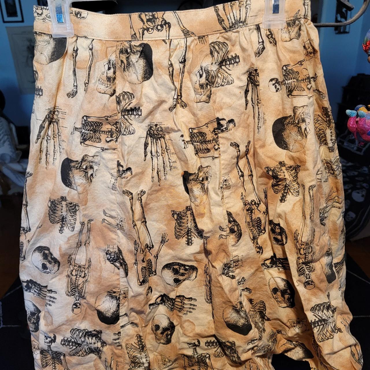Anatomical skeleton skirt by modcloth. Has a side... | Depop