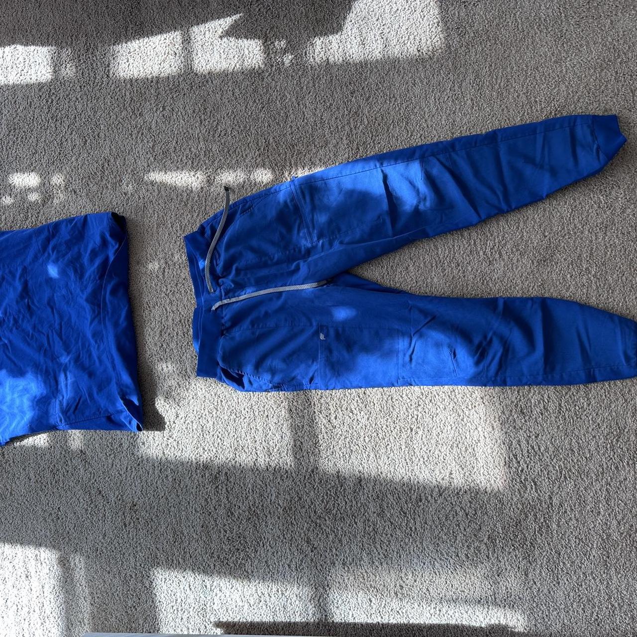 Royal blue women’s fabletics scrubs Top and bottoms... - Depop