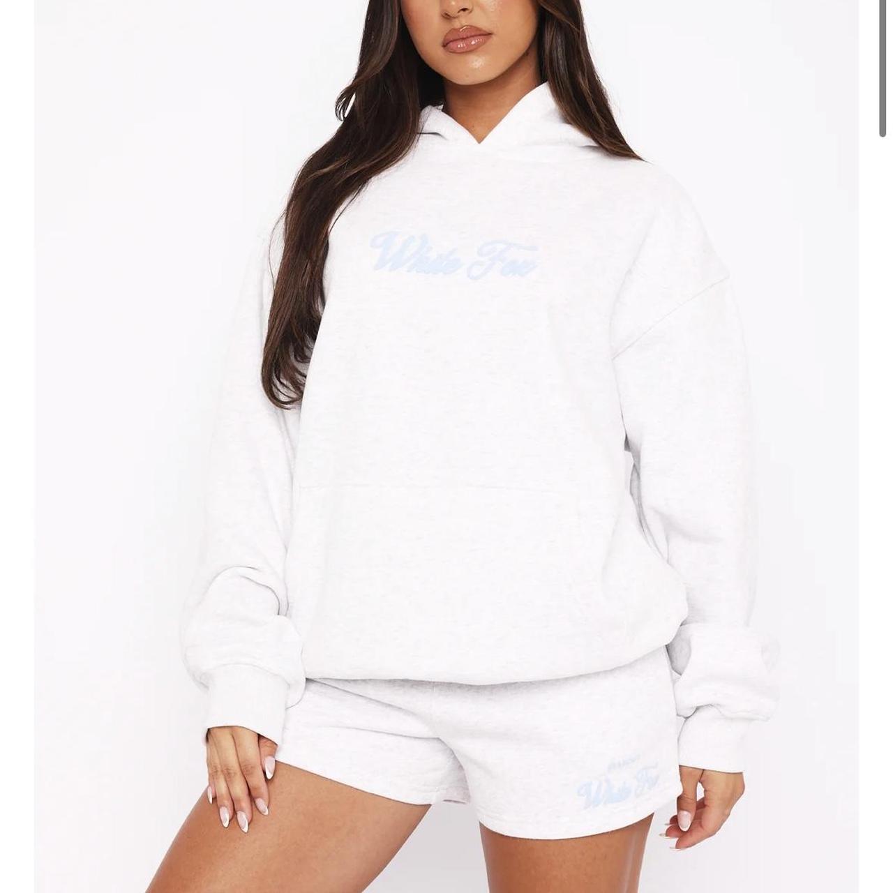 Light grey white fox set hoodie is M/L and pants are... | Depop