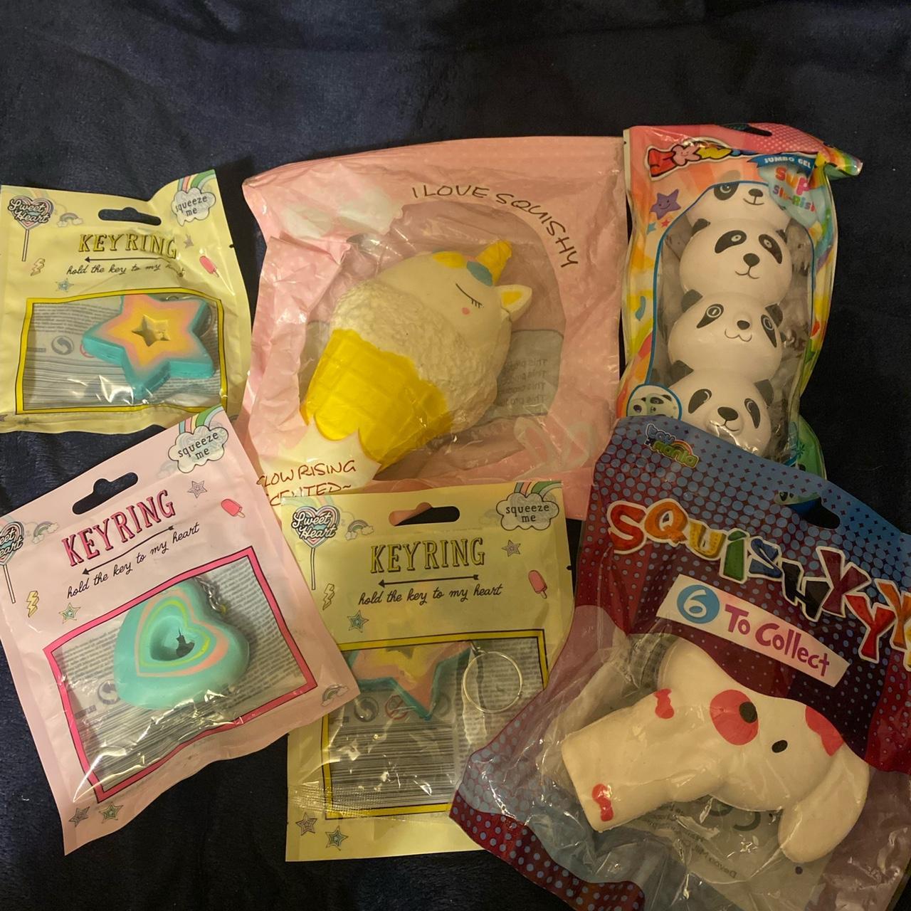 6 squishys #squishy #key ring #toys #relax #kids - Depop