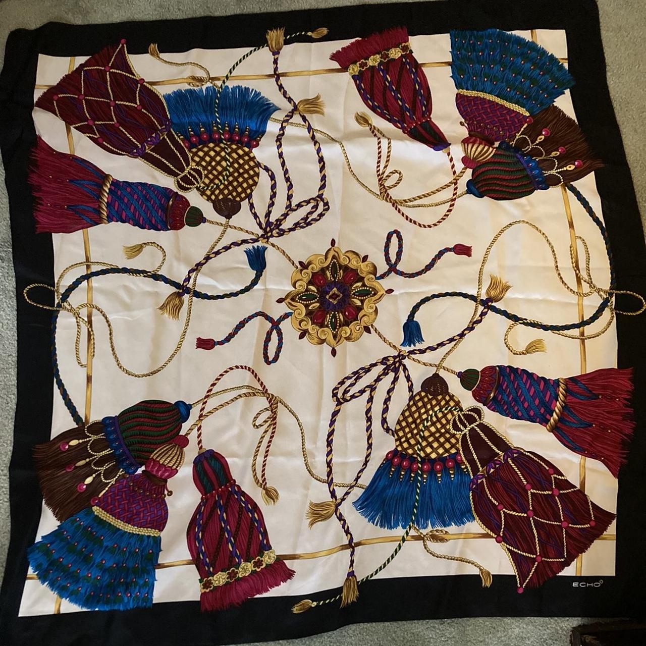 Incredible Echo silk scarf 🦋🔮📿🧿 with black borders... - Depop