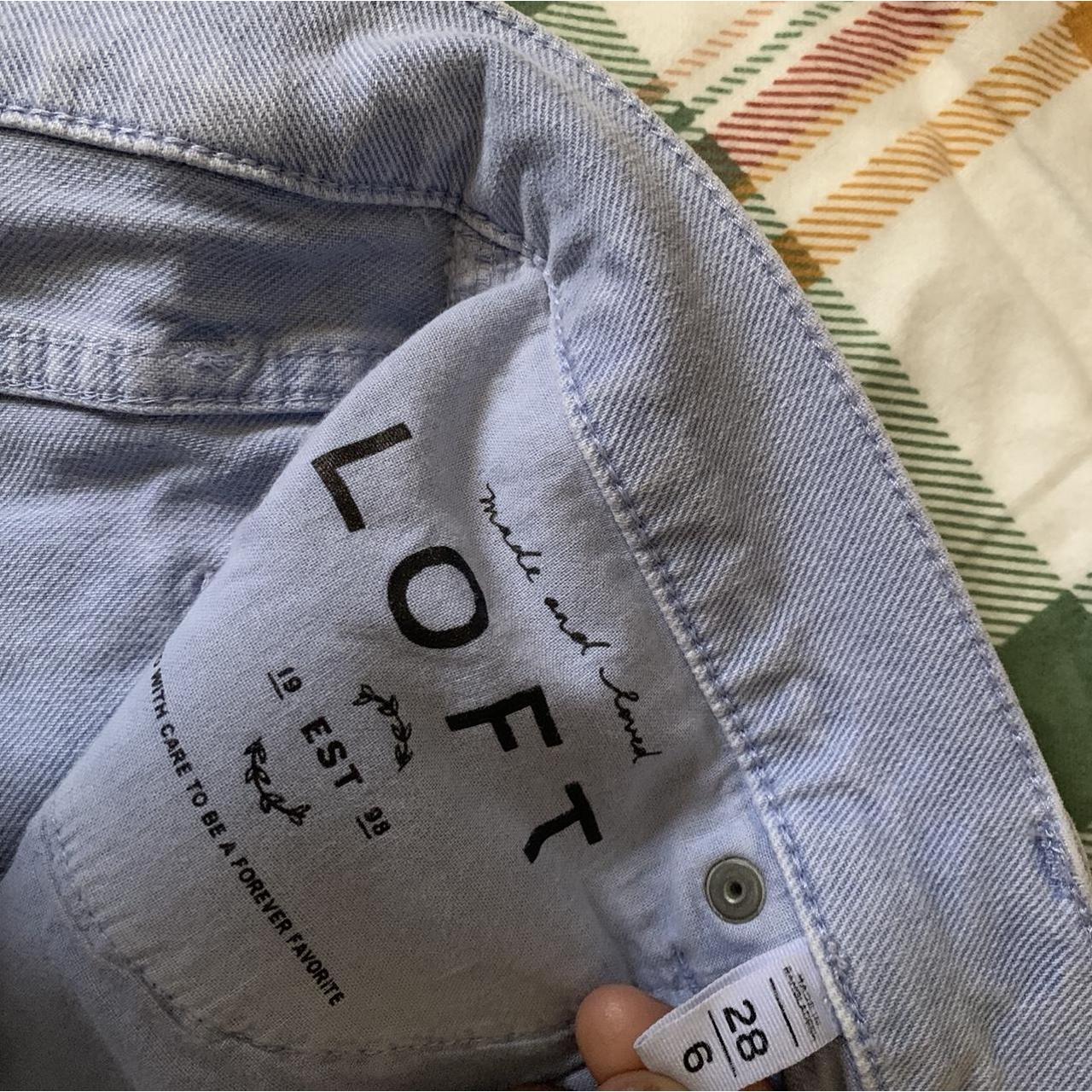 LOFT Women's Blue and Navy Shorts | Depop