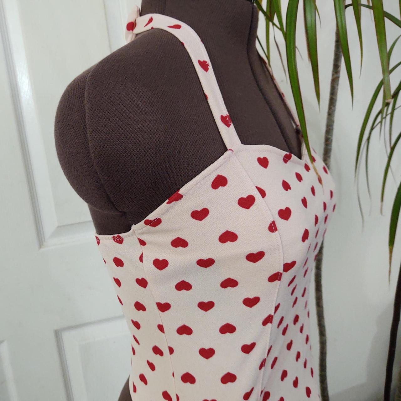 RED HEART CORSET STYLE / HALTER / TANK TOP soft... - Depop