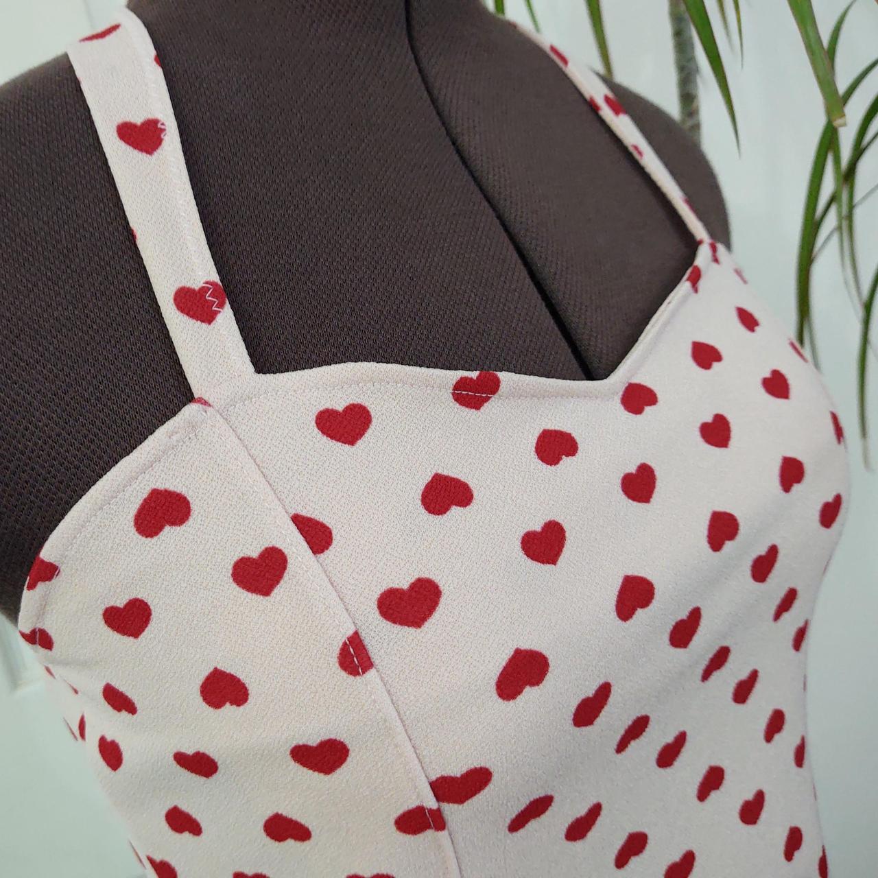 RED HEART CORSET STYLE / HALTER / TANK TOP soft... - Depop