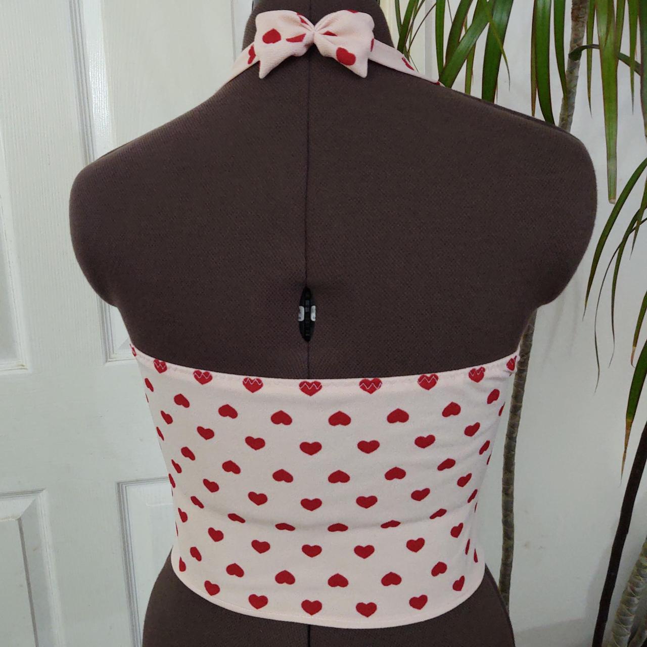 RED HEART CORSET STYLE / HALTER / TANK TOP soft... - Depop