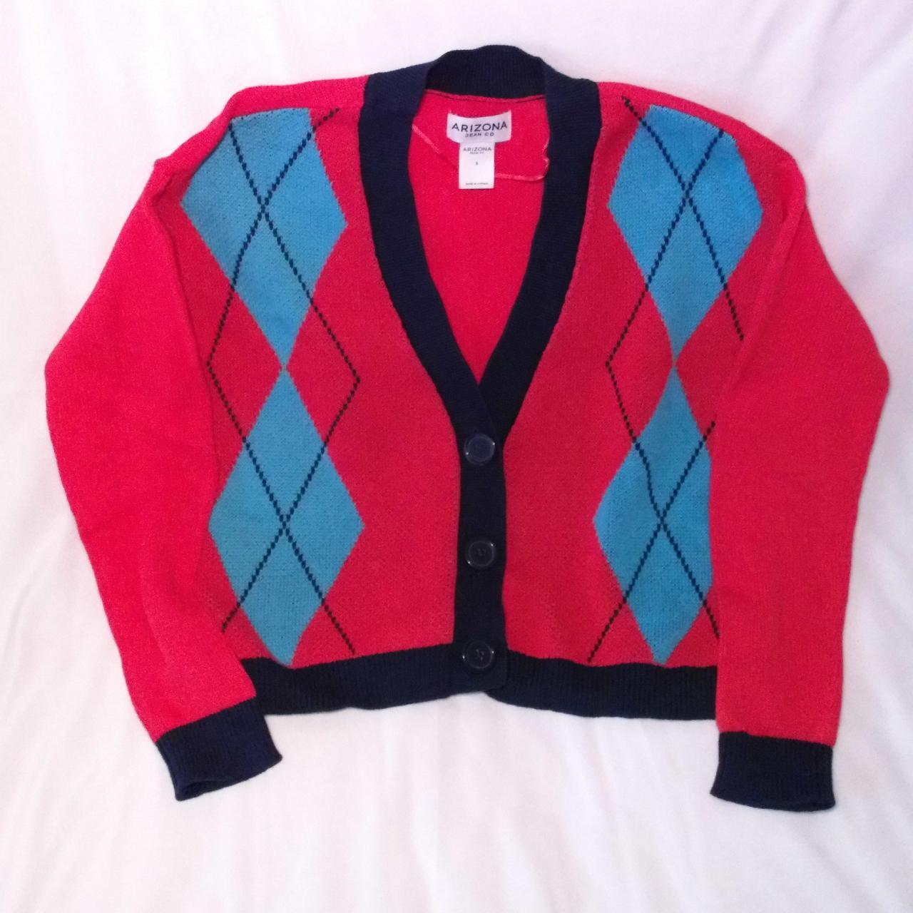Arizona Women's Red and Blue Cardigan | Depop