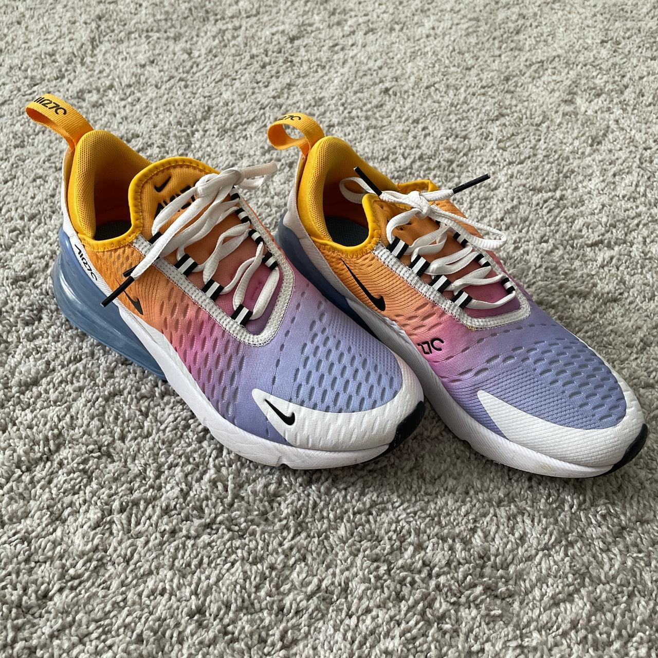 colorful nike air 270 good used condition (small... - Depop