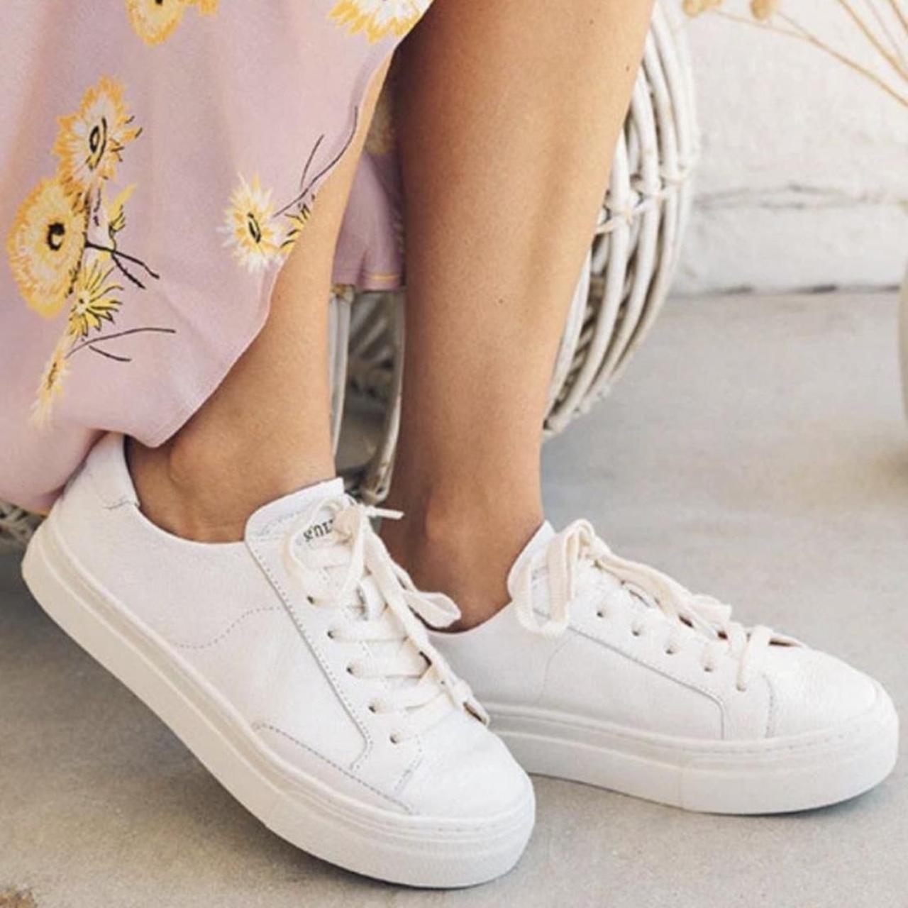 SOLUDOS 7.5 white Ibiza Platform Sneaker - Depop