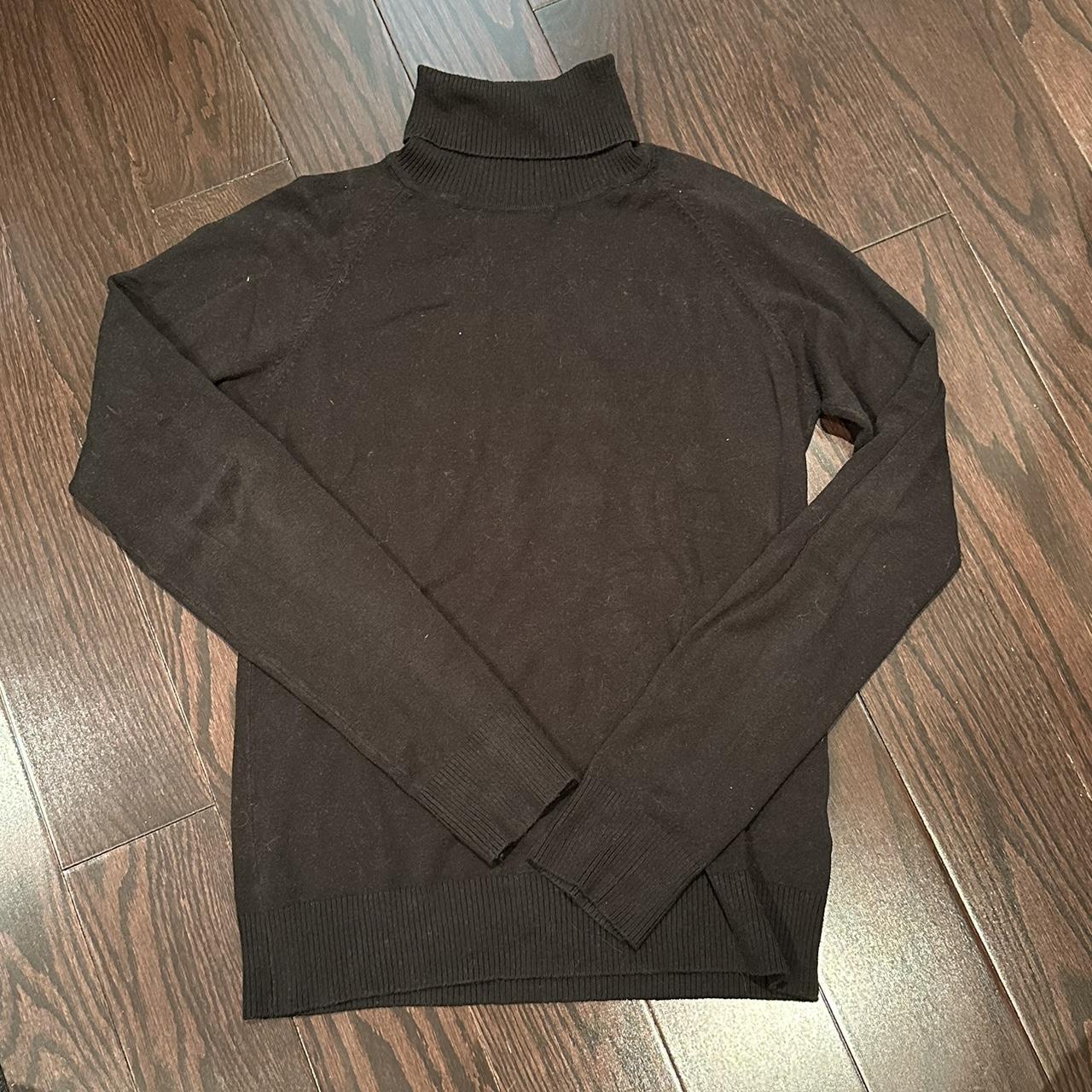 suzy shirt black turtleneck sweater $6 untracked... | Depop