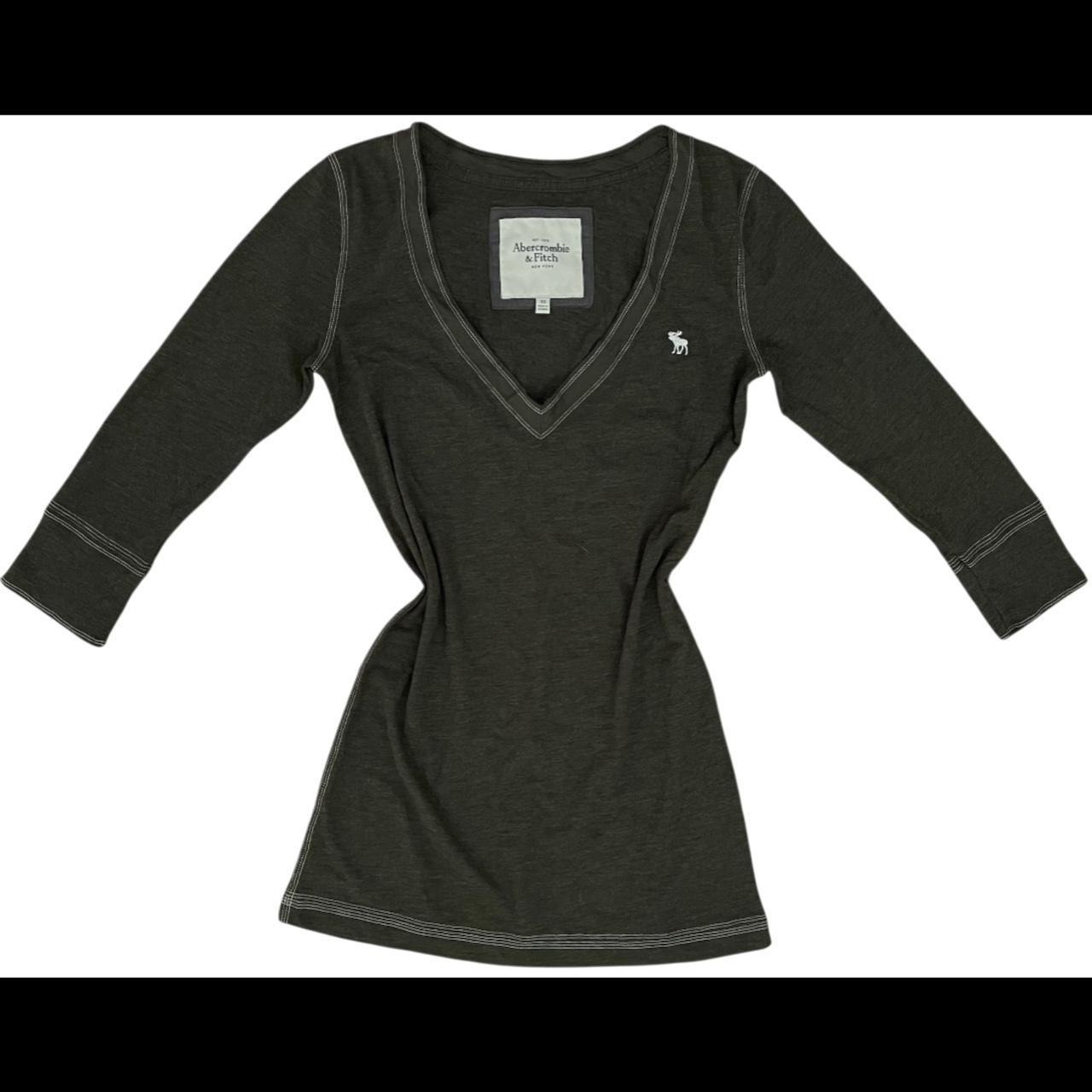 Abercrombie & Fitch forest green 3/4 sleeve deep... | Depop
