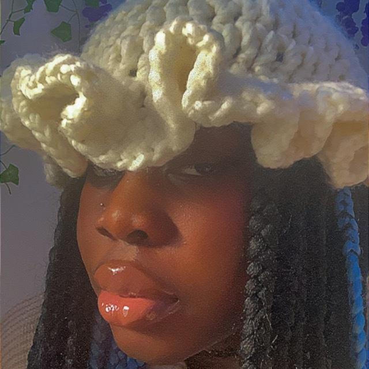 Handmade Crochet frilly hat chunky yarn🧶 - Made with... - Depop