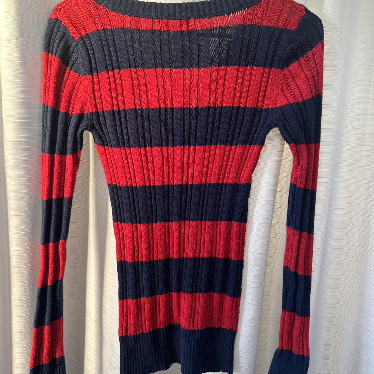Red and navy blue sweater Arizona jean co #sweater - Depop