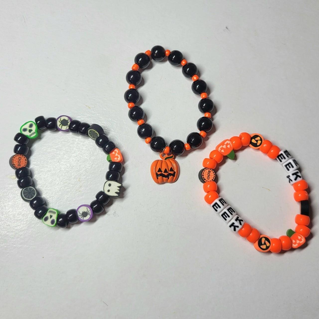 Handmade beaded halloween bracelets bundle of 3-... - Depop