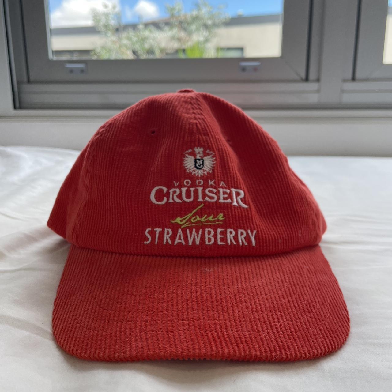 Red Corduroy Vodka Strawberry Cruiser Cap #corduroy... - Depop