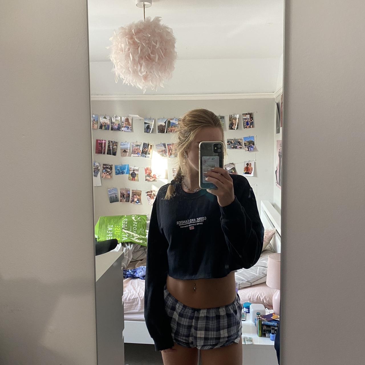 Goose and gander cropped jumper Black Size... - Depop