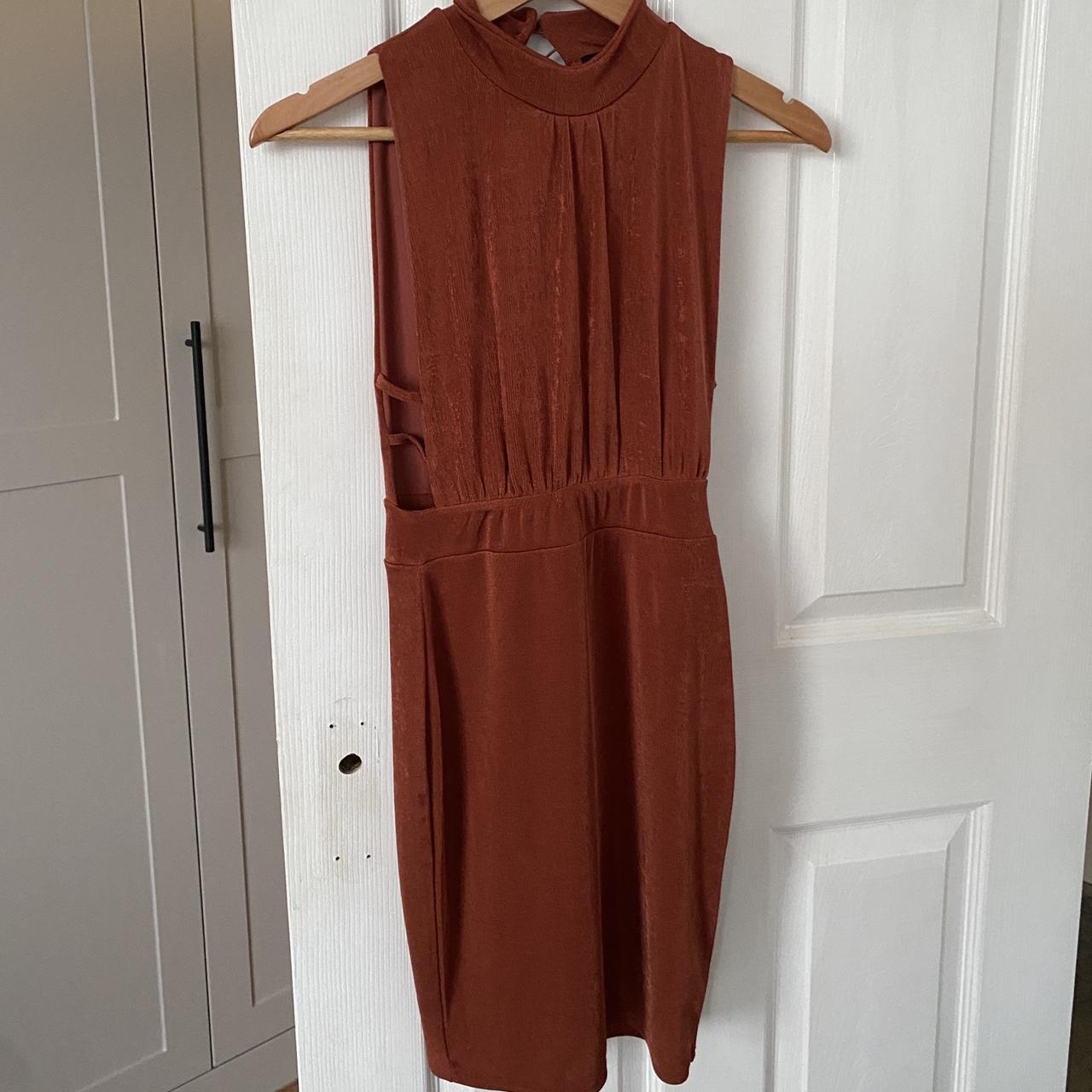 MissGuided sparkle rust mini dress - slight damage... - Depop