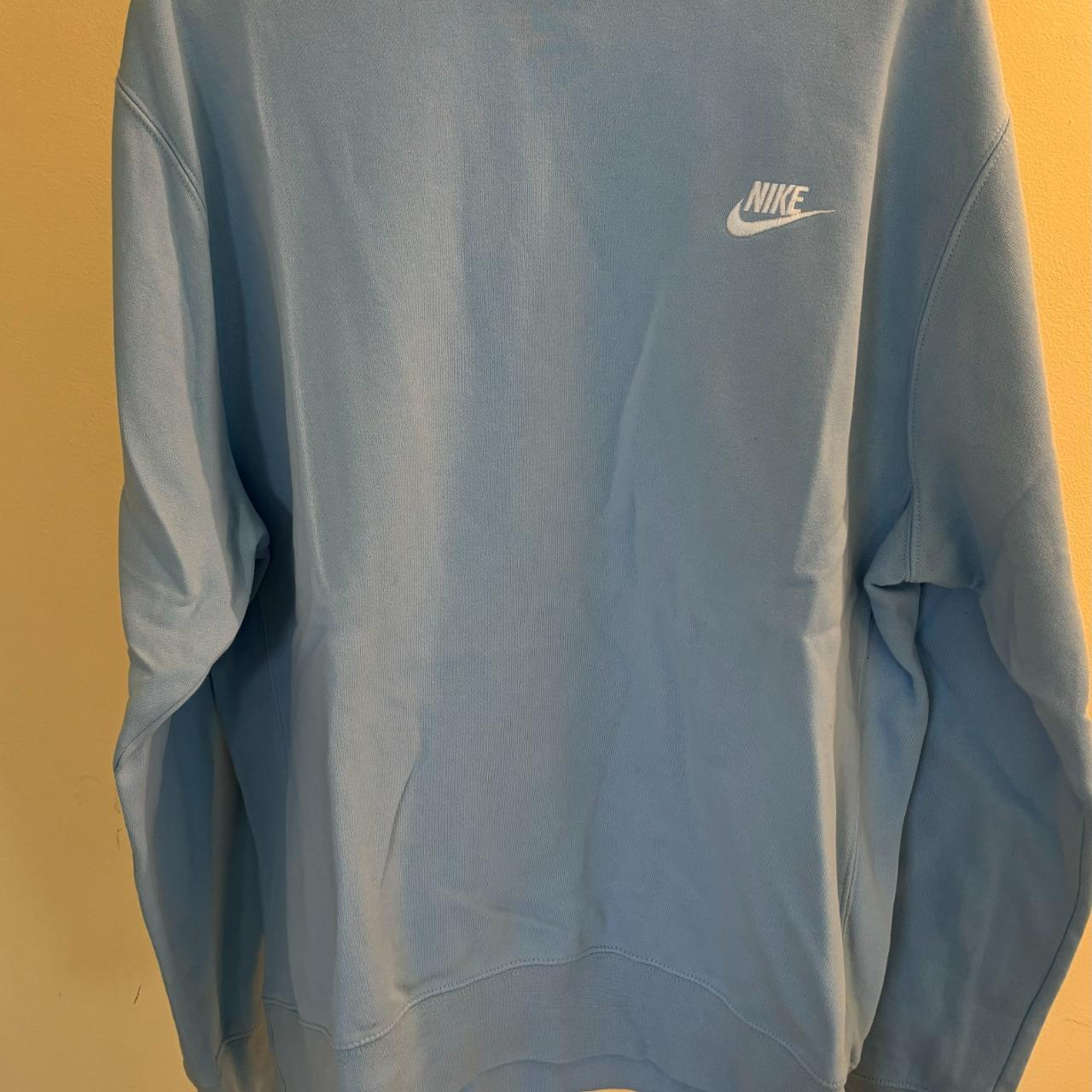 Womens Medium Light Blue Nike Crew Neck Jumper.... | Depop
