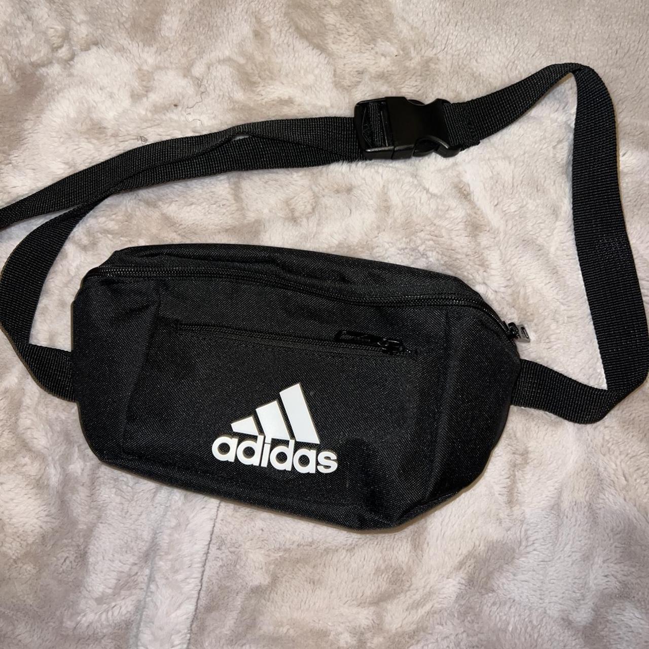 Adidas bum bag Fanny pack Belt bag Black and white... - Depop