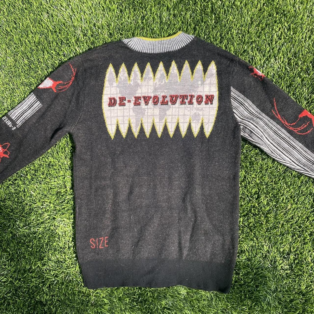 Devo Graphic Knit Sweater by Wah Wah Great... - Depop